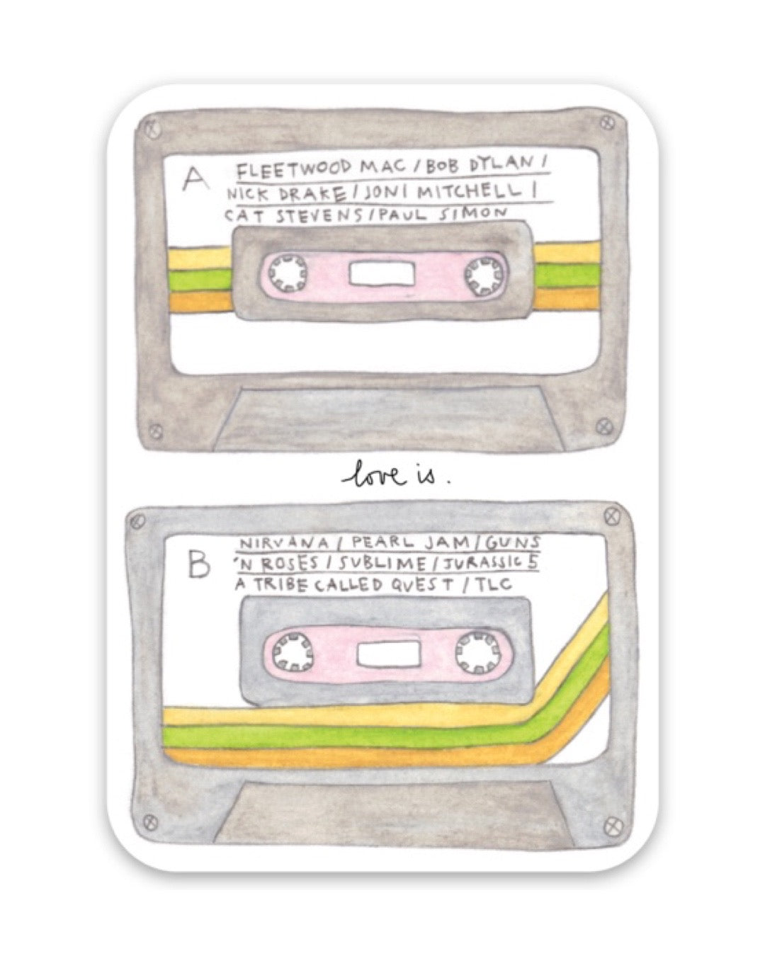 love is a mixtape ♡ sticker – KAWA HEART STUDIO
